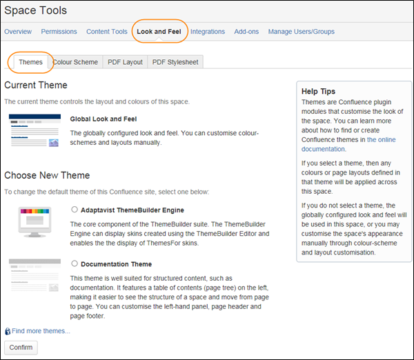 Add a Theme to a Confluence Space | IT@Cornell