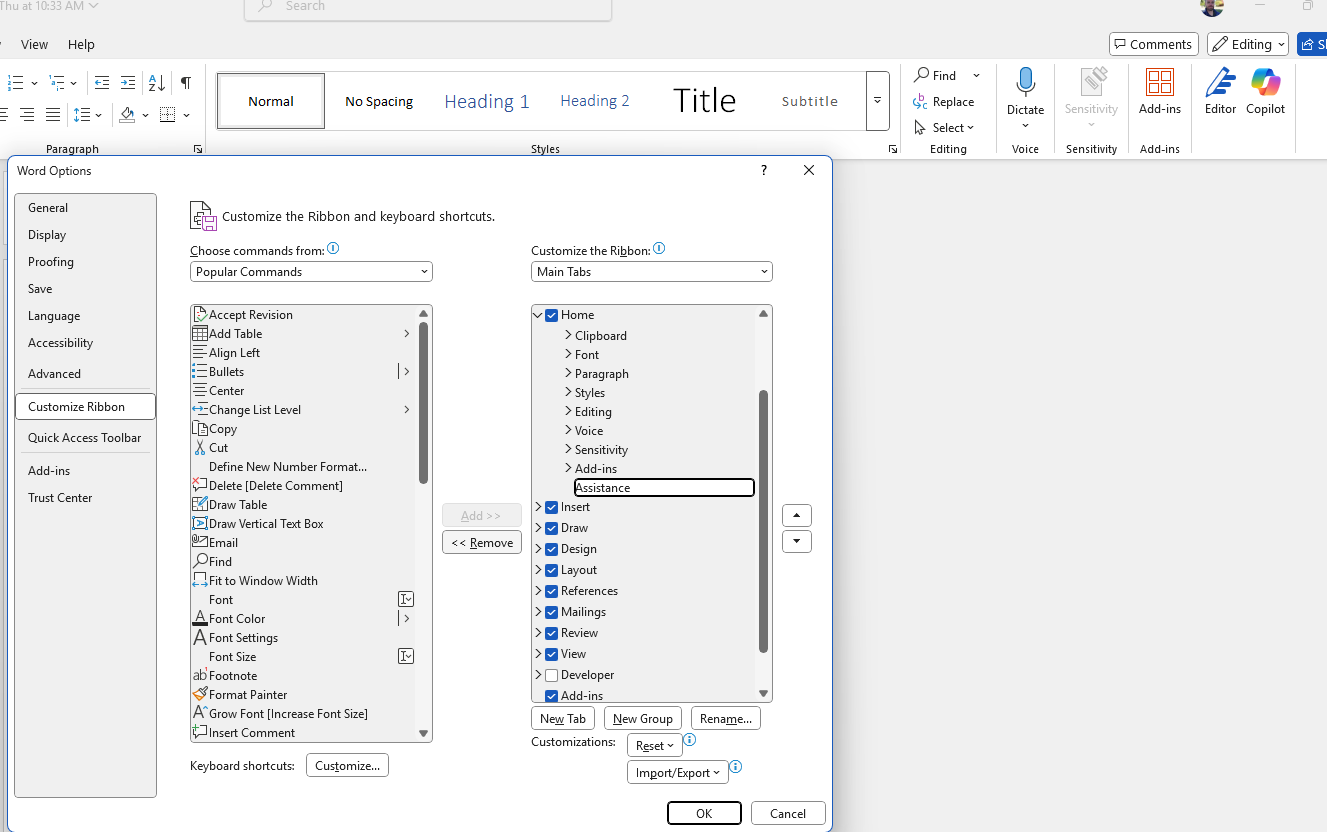 Add or Remove Tools From the Microsoft Ribbon | IT@Cornell